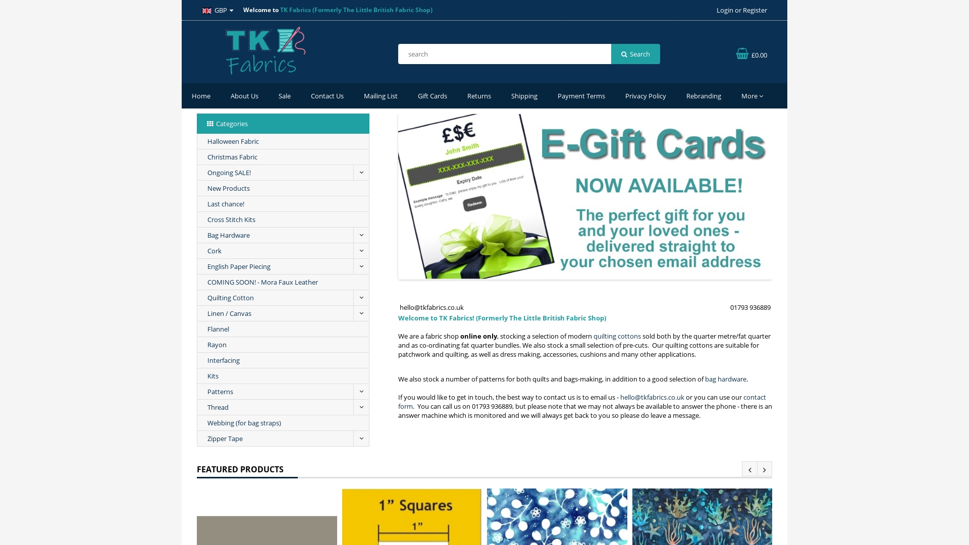 TK Fabrics - Shipping