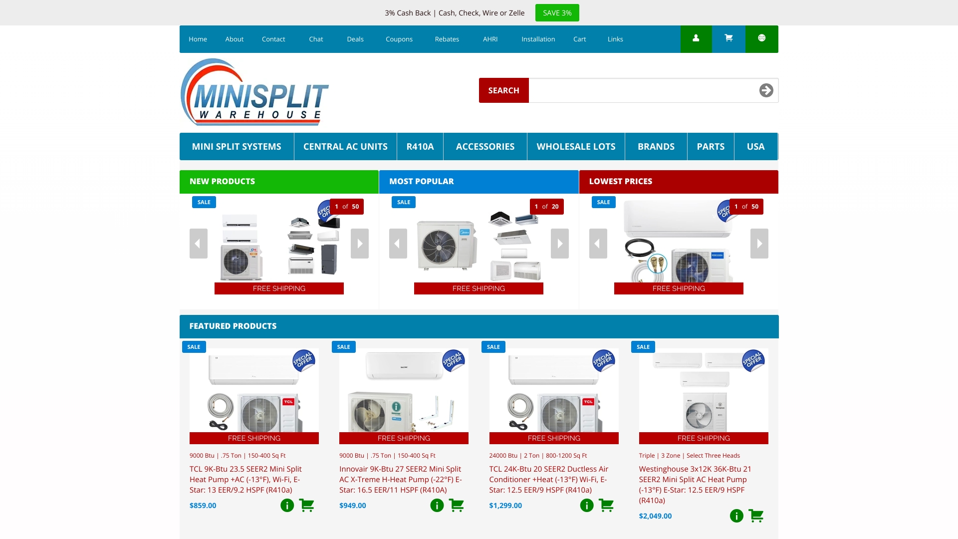 Energy Star Mini Split Air Conditioners, Free Shipping Page 4 Sorted by SKU