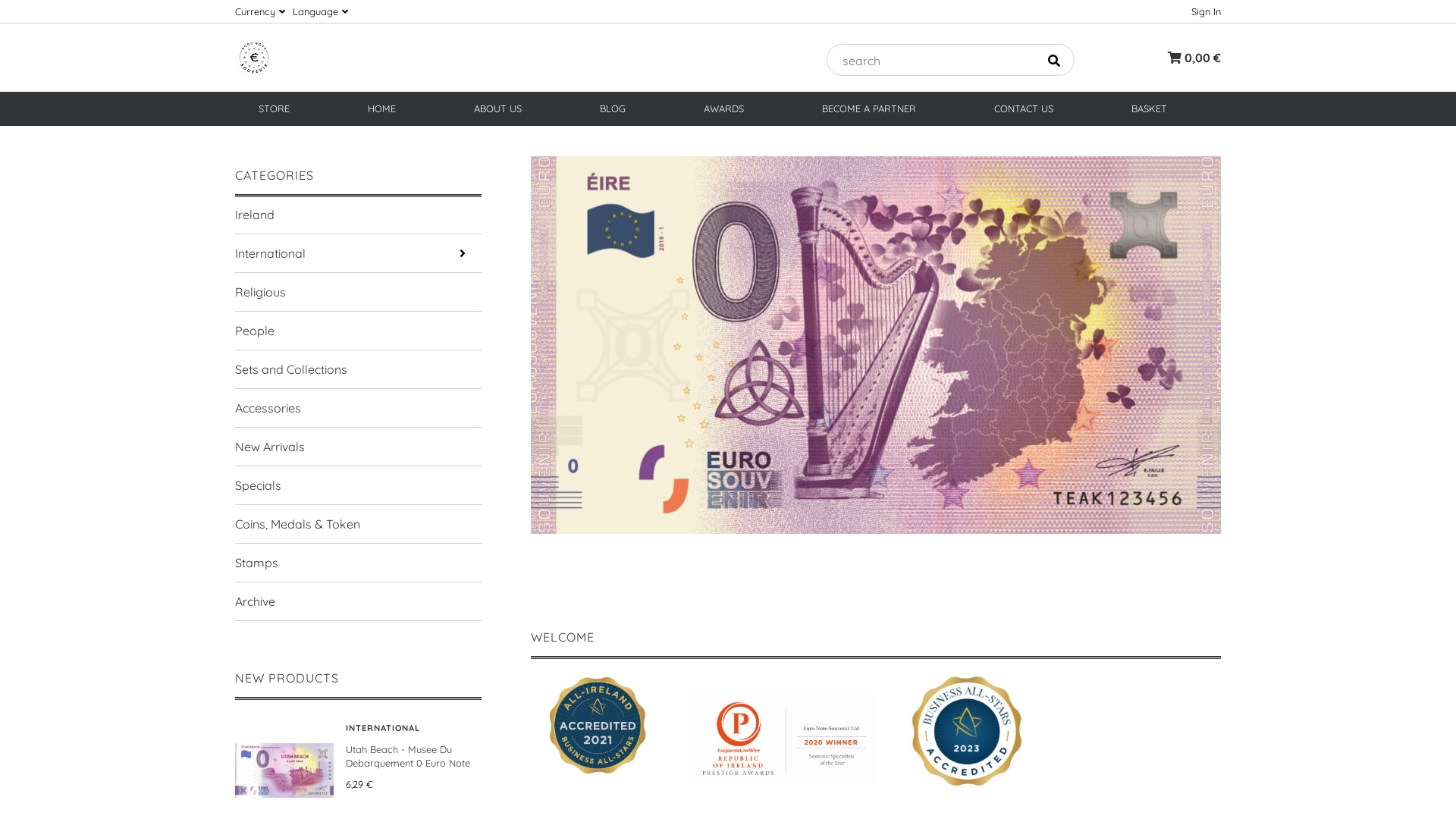 0 Euro Banknote Ireland | Zero Euro Souvenir