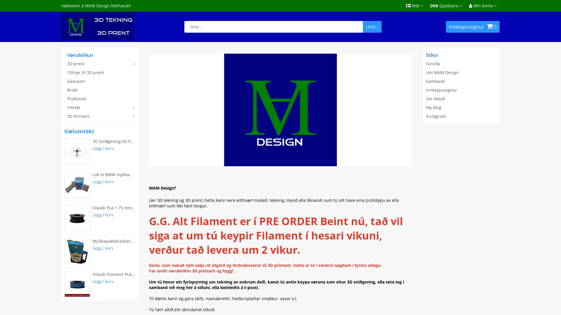 MAM Design 3D tekning og prent