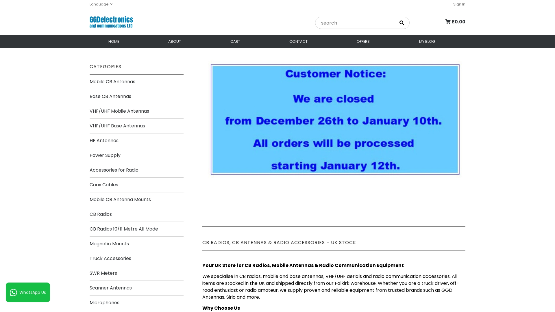 CB Radios & Antennas | GGD Electronics UK